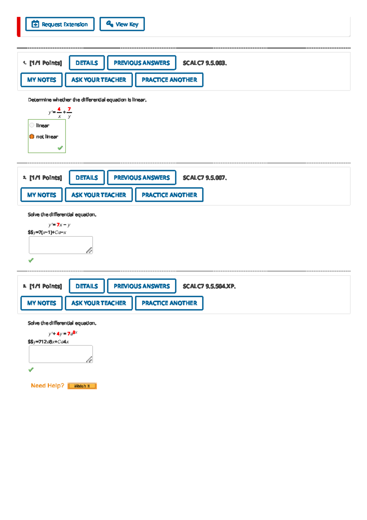 9.5 Linear Differential Equations - Math 152, section 4, Spring 2023 ...