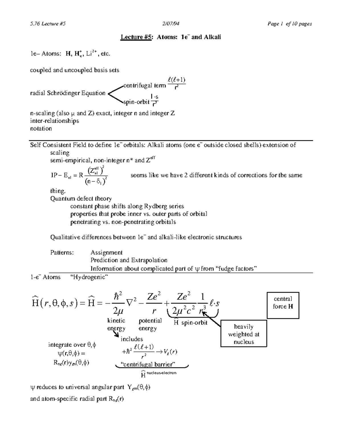 Lec5 - lecture 5 notes with formulas and math examples of Molecular ...