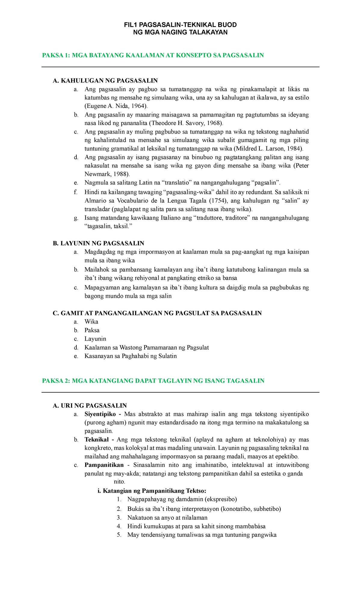 FIL1 Panggitnang Peryodo Buod - NG MGA NAGING TALAKAYAN PAKSA 1: MGA ...