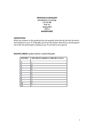 SO100 Lecture Notes - Lecture 1 Sociology demographics - individuals ...