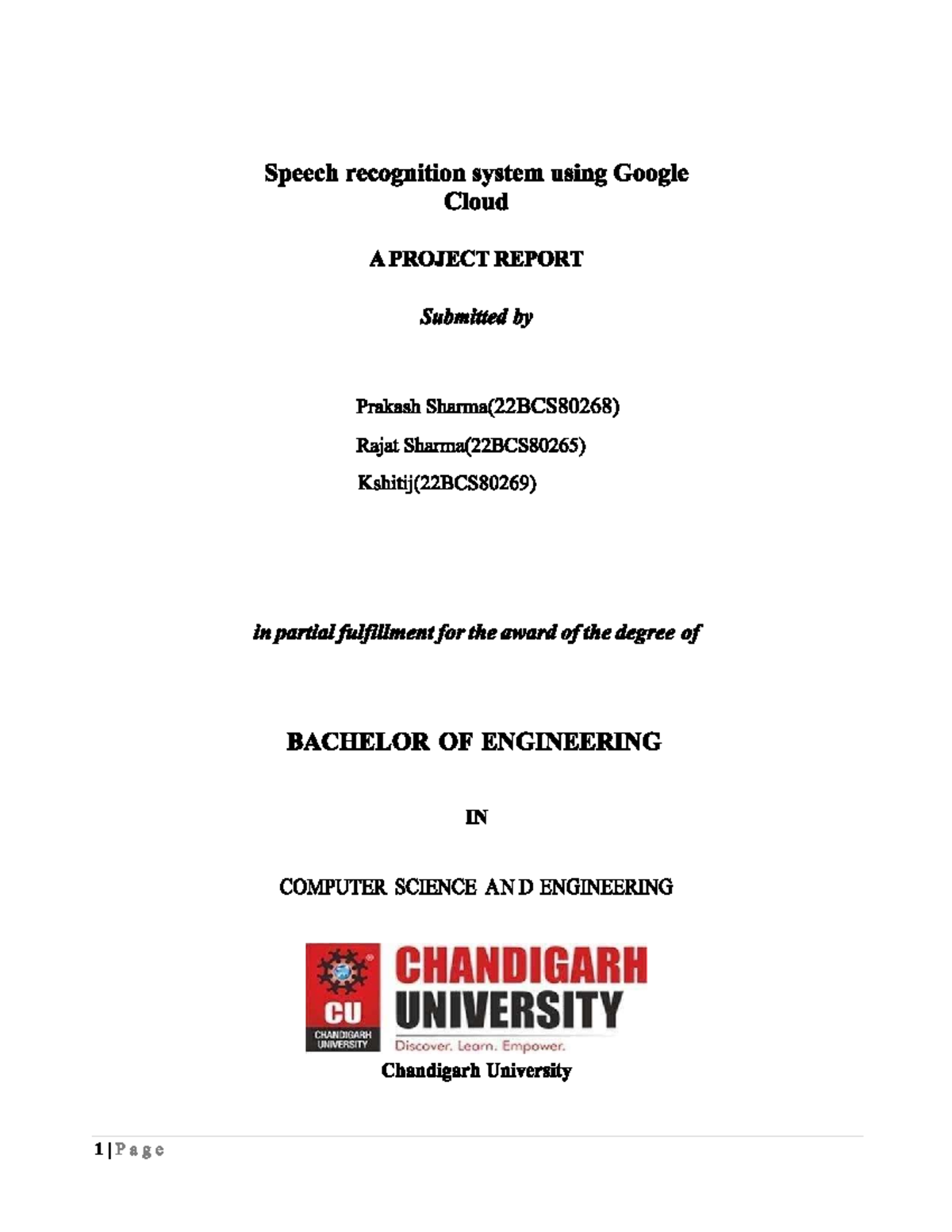 CC mini Project report - thk - Bachelors of Engineering - Computer Science - Studocu