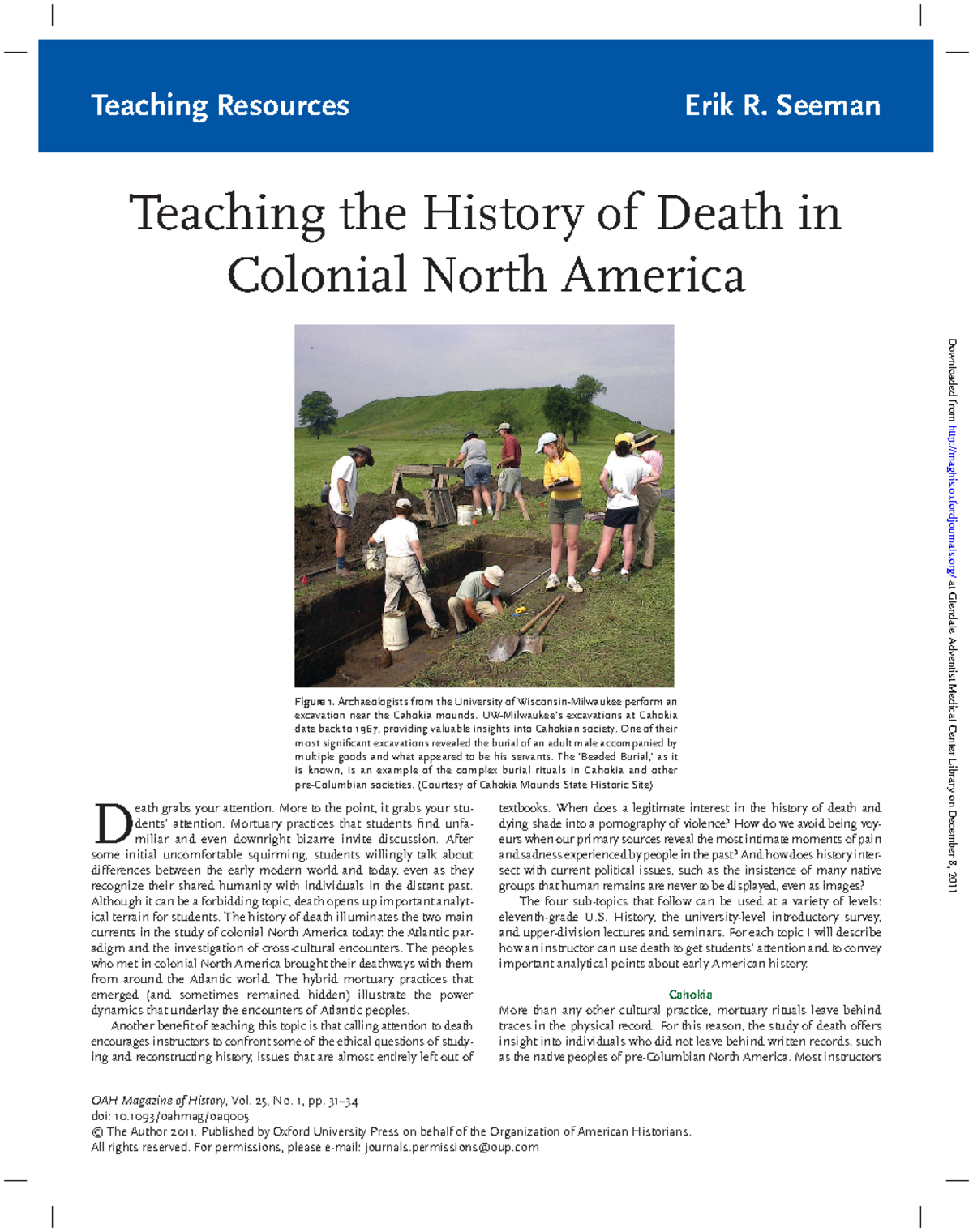 Wendat 1 - history - OAH Magazine of History, Vol. 25, No. 1, pp. 31 ...