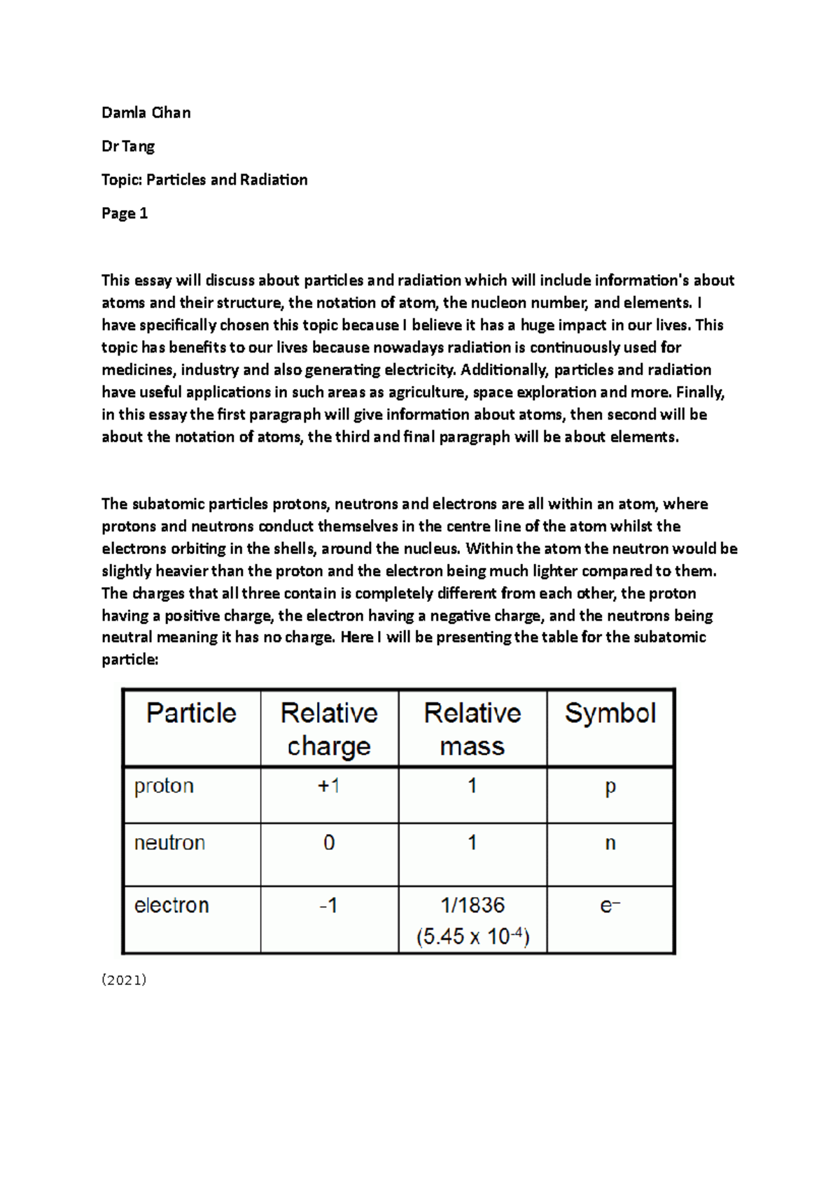 Particles and Radiation: Atoms Notation Nucleon Number and Elements ...