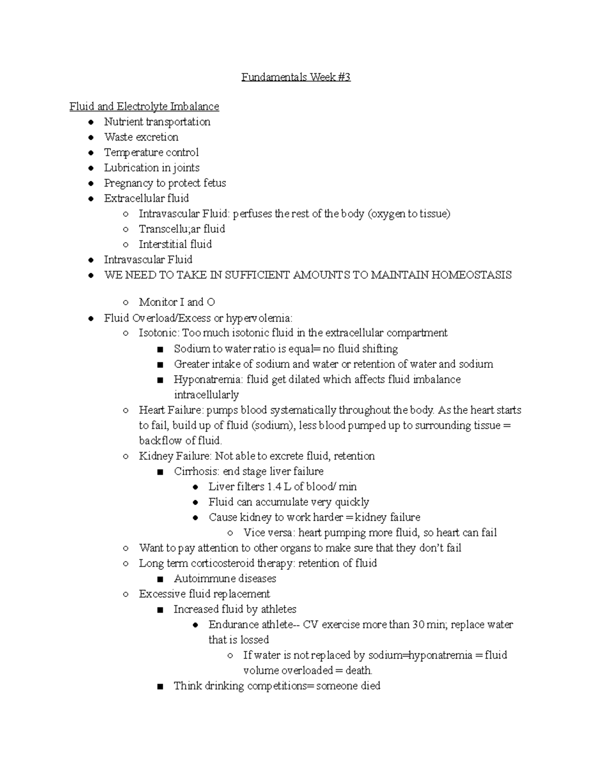 Fundamentals Week #3 - As the heart starts to fail, build up of fluid ...