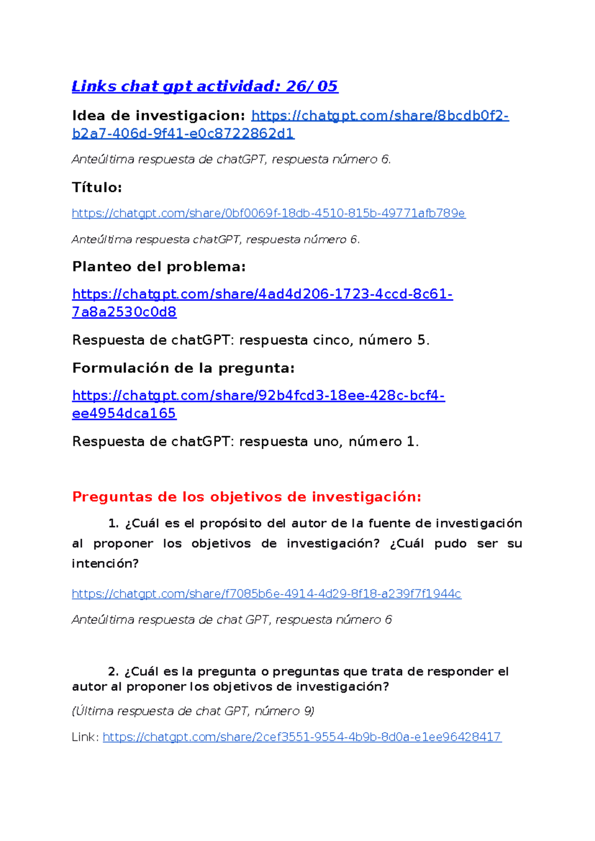 - Documento de links de secuencias de chat GPT - actividad formulamos los objetivos y ...