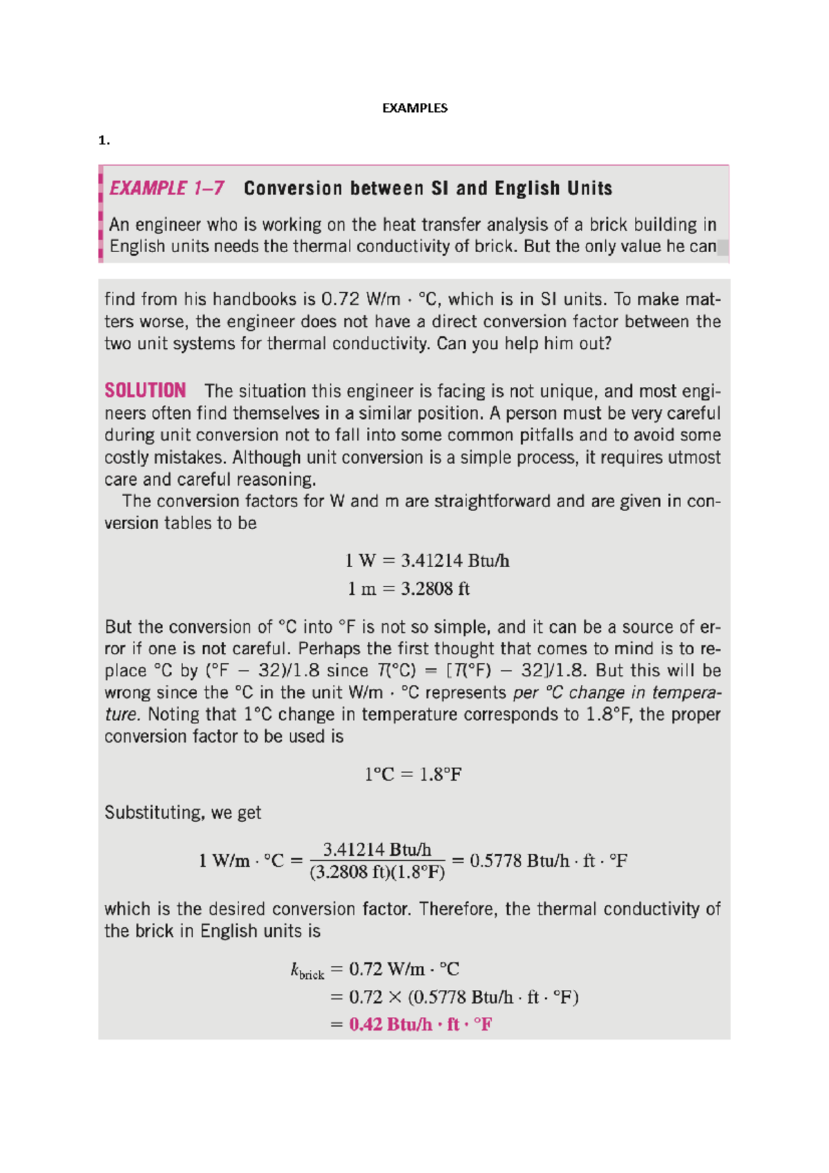 Examples For HEAT Transfer - EXAMPLES 1. 1-14 The filament of a 150 W ...