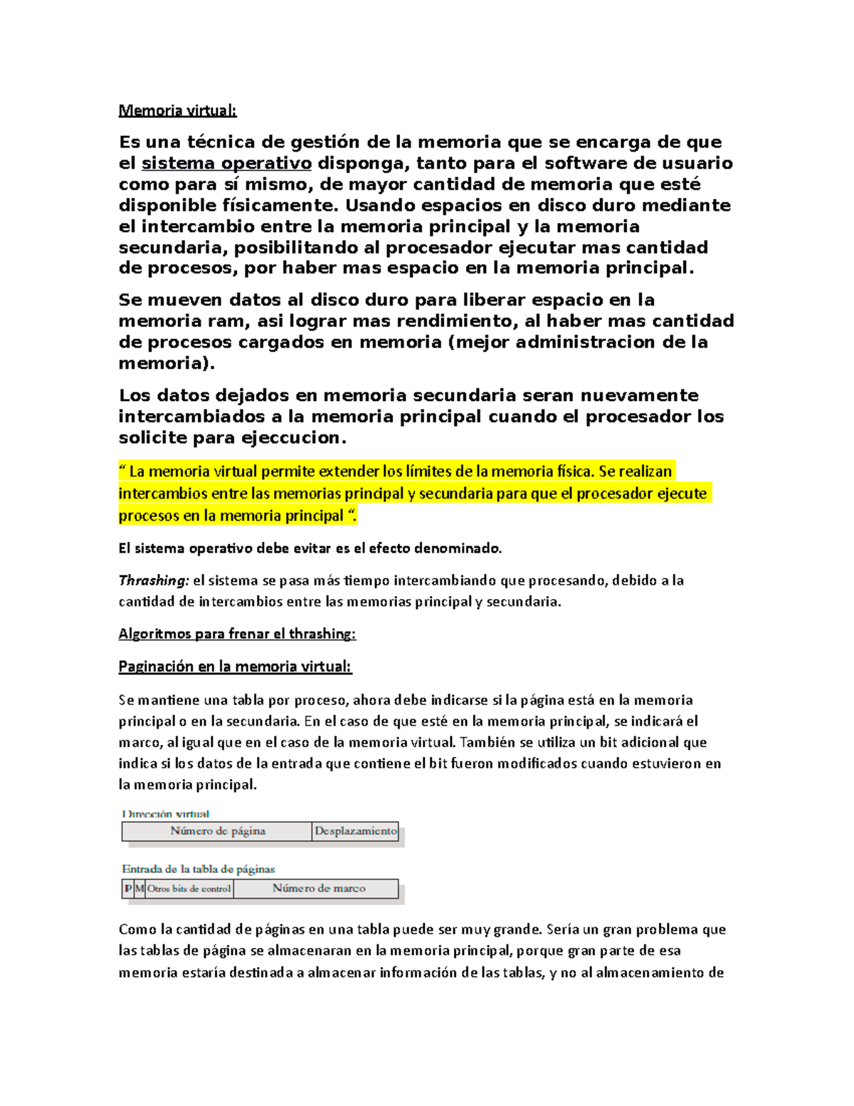 Memoria virtual Resumen - Memoria virtual: Es una técnica de gestión de ...