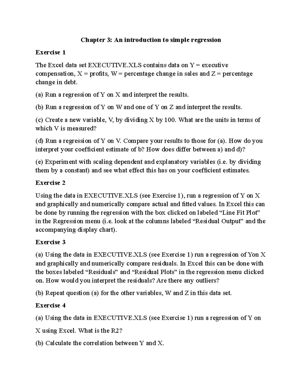 Problem set chapter 3 - Có ích cho việc học - Chapter 3: An introduction to simple regression ...