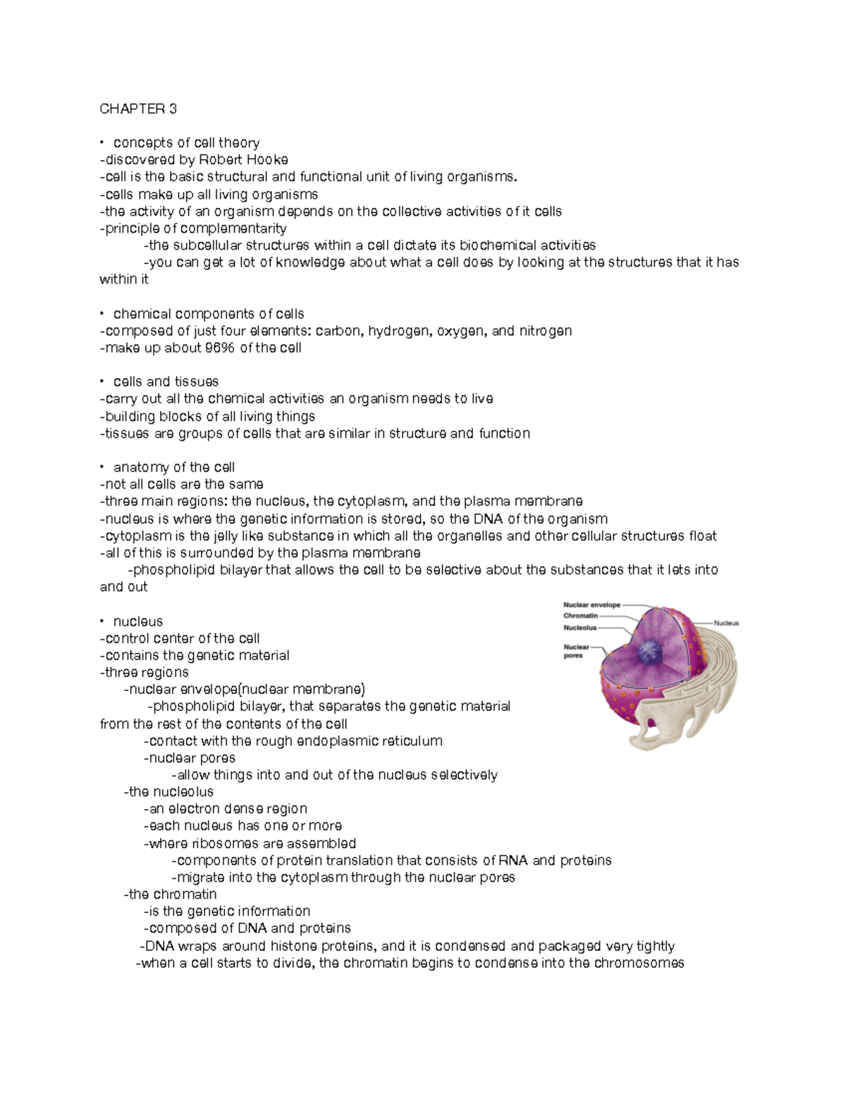 Anatomy chapter 3 - CHAPTER 3 concepts of cell theory -discovered by ...
