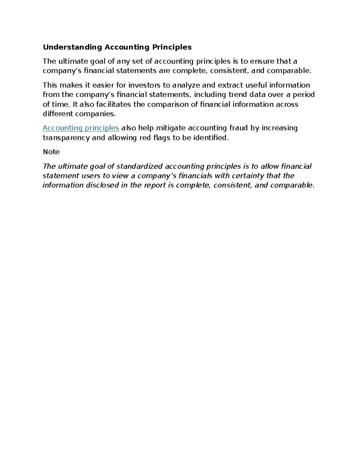 ABC - Accounting Principle - Understanding Accounting Principles The ...