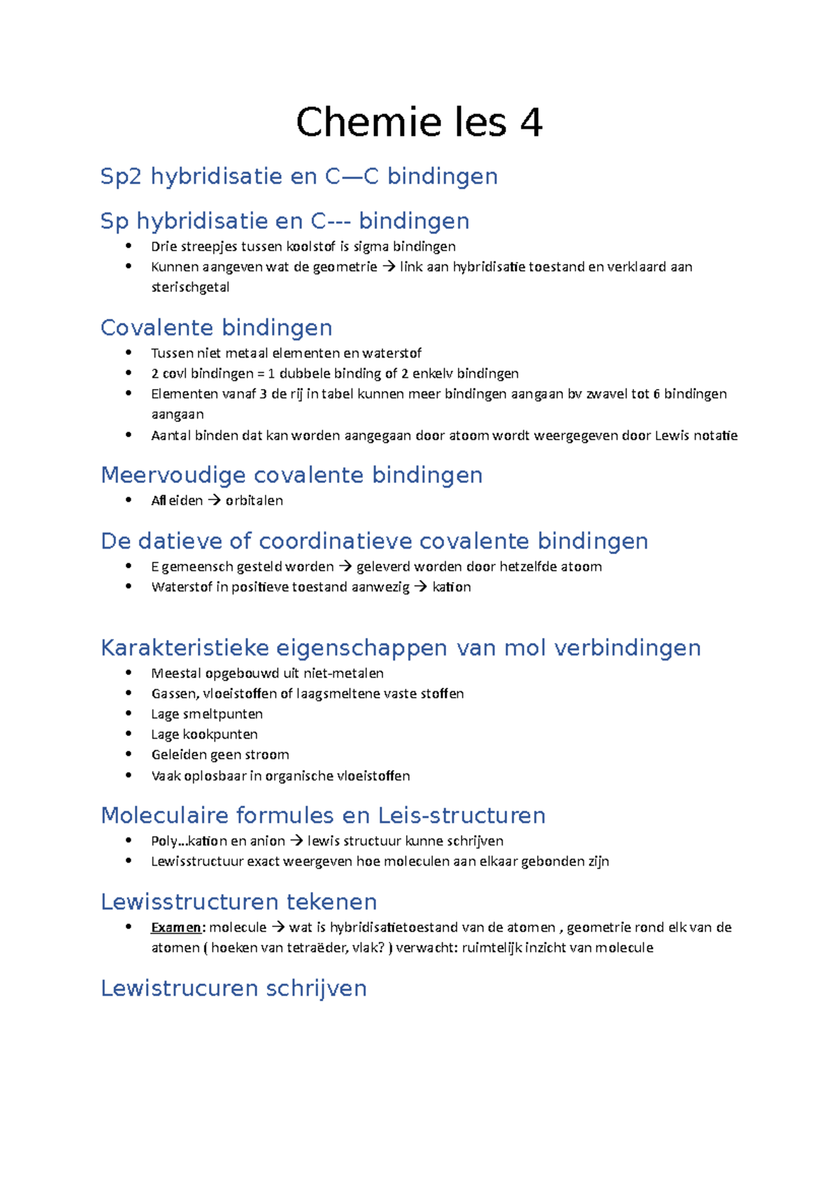 Chemie les 4 - . en anion lewis structuur kunne schrijven ...