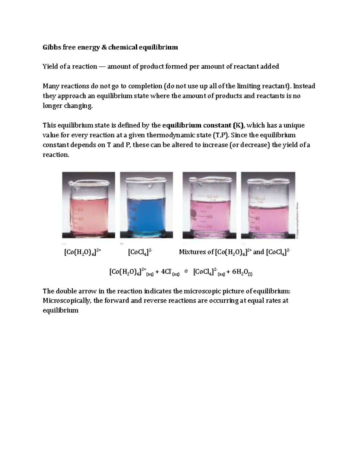 Chemical equilibrium (Ch 14, oxtoby) - Gibbs free energy chemical ...
