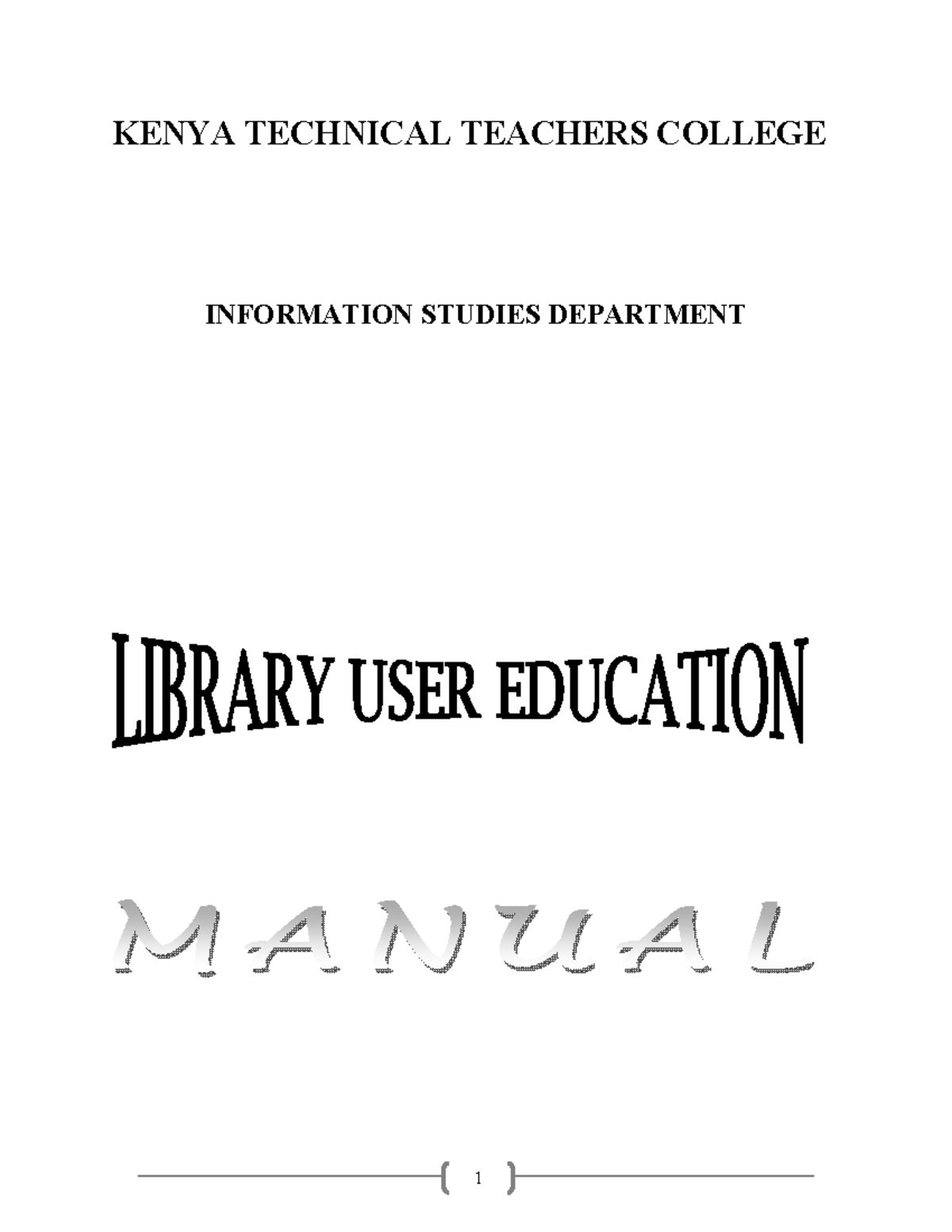 Library USER Manual- Final Draft - Information Technology - UoN - Studocu