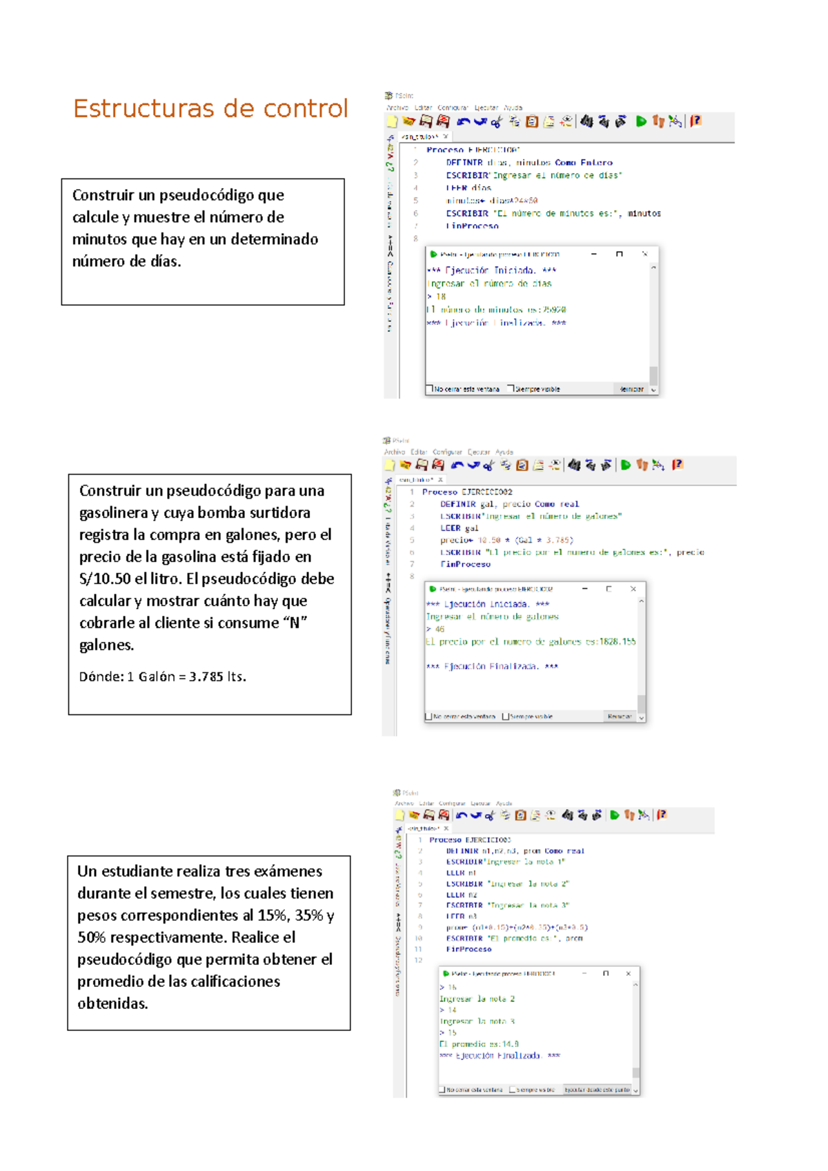 S03C Principios de algoritmos - Estructuras de control Construir un ...