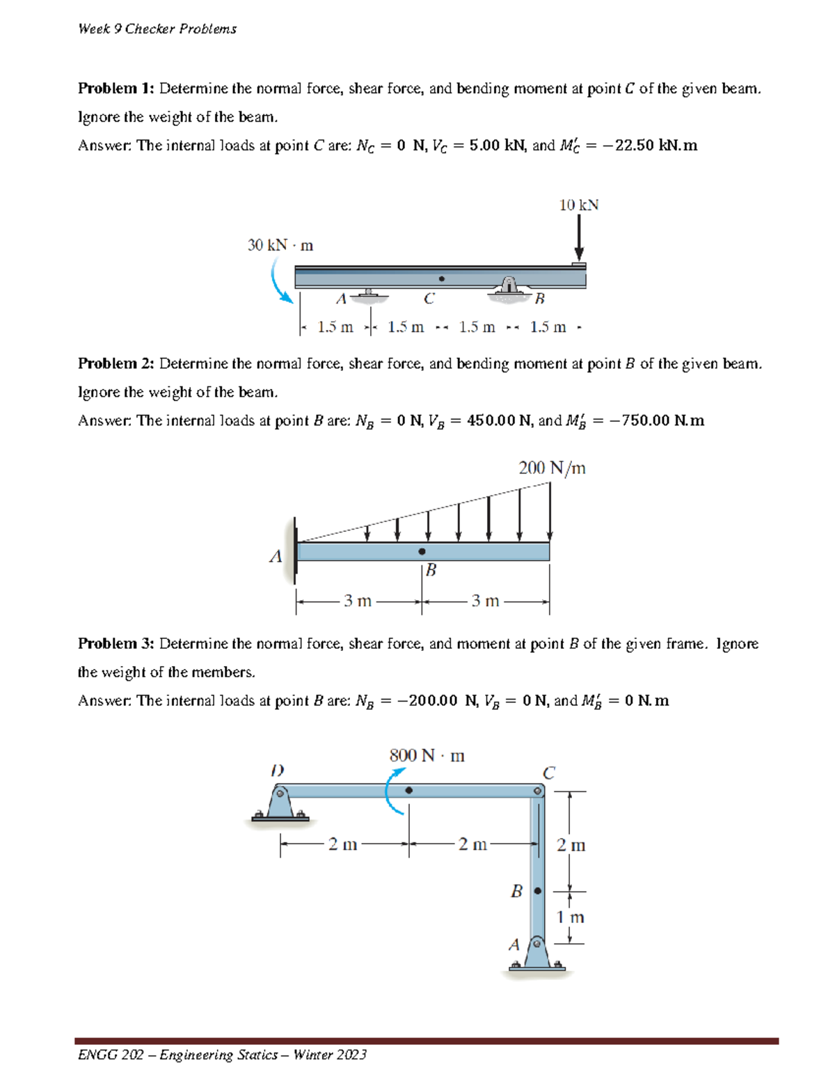 Week 9 Checker Problems - Week 9 Checker Problems ENGG 202 ...