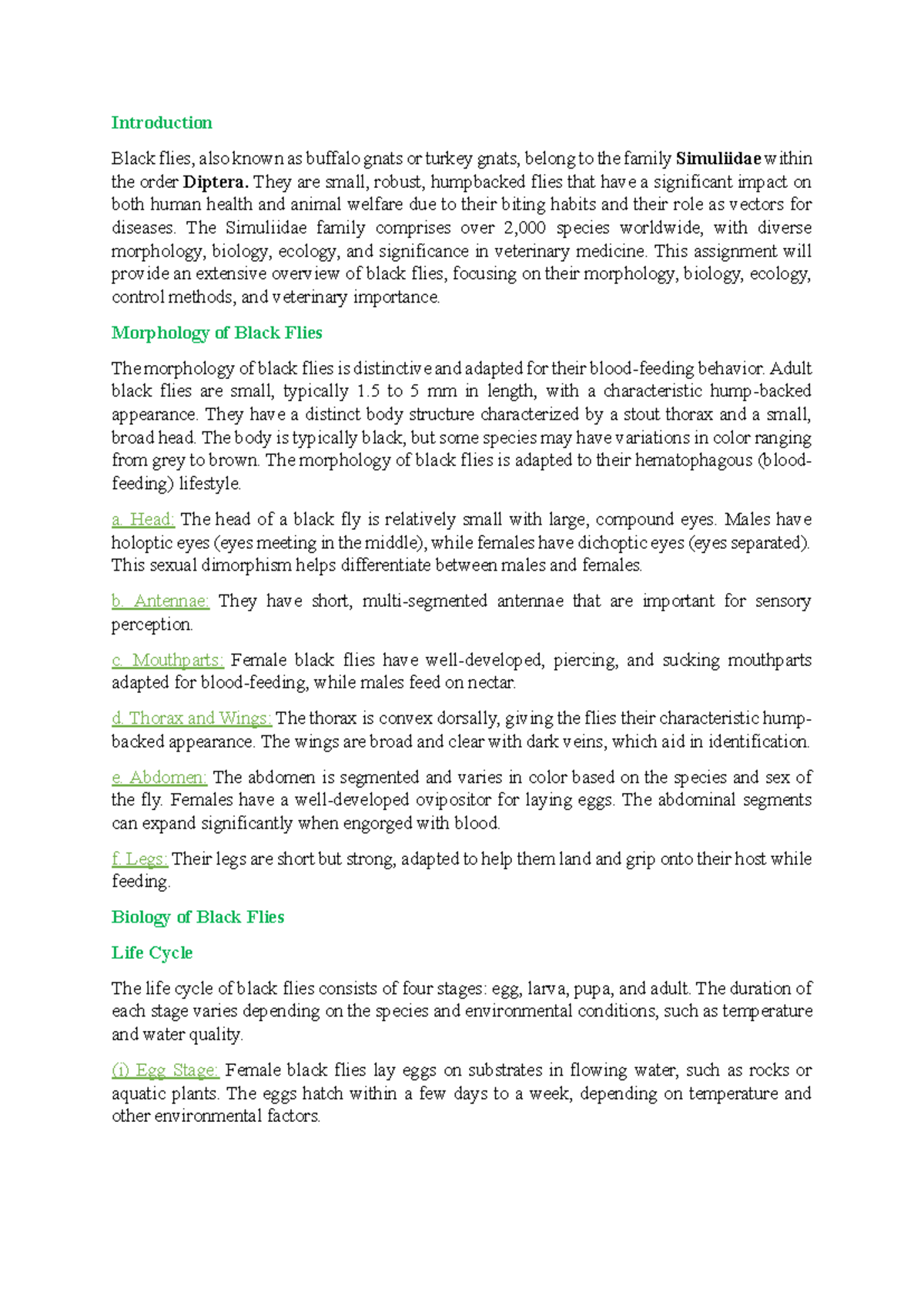 Assignment - Copy - None - Introduction Black flies, also known as ...