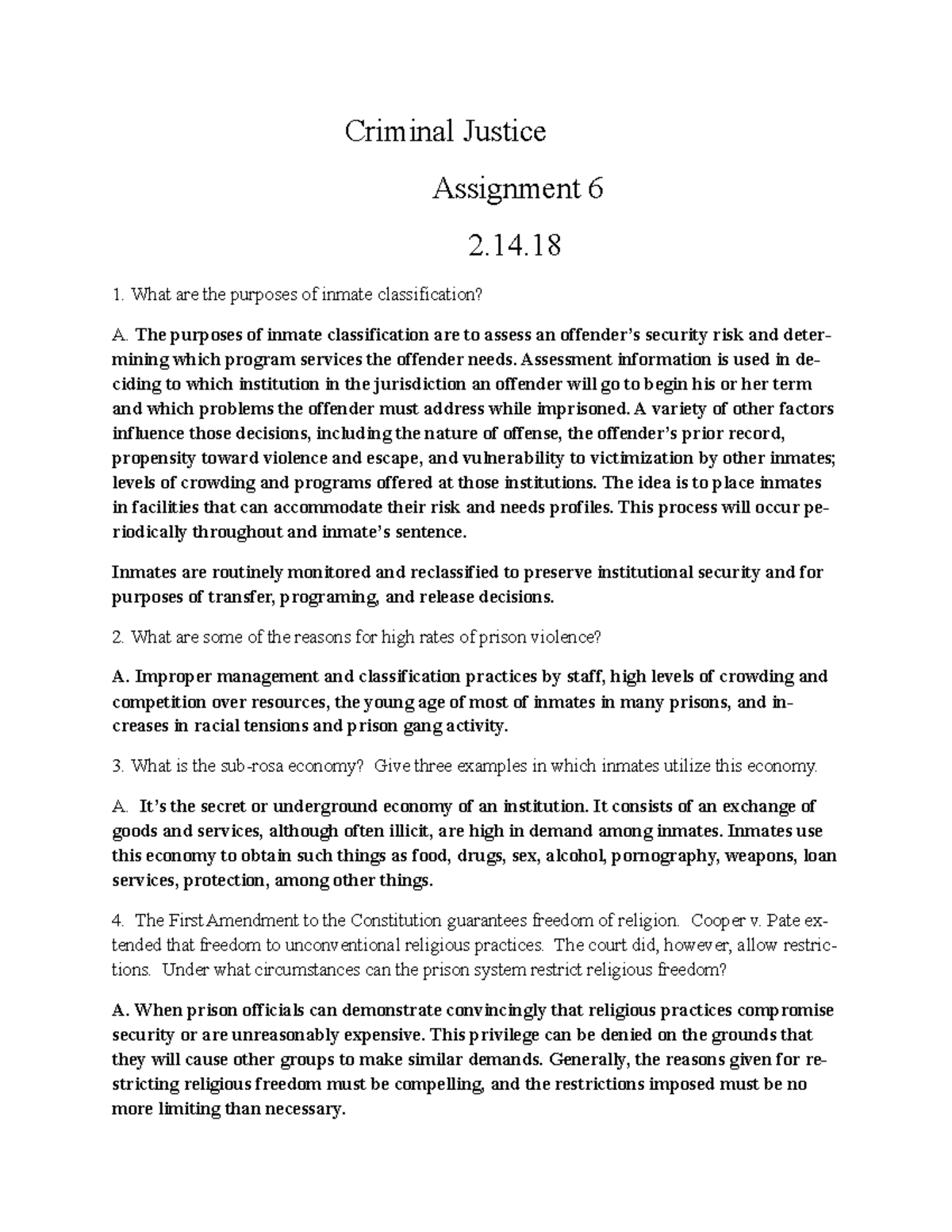 Assignment 6 Cj Criminal Justice Assignment 6 2 14 1 What Are The assignment-6-cj-criminal-justice-assignment-6-2-14-1-what-are-the