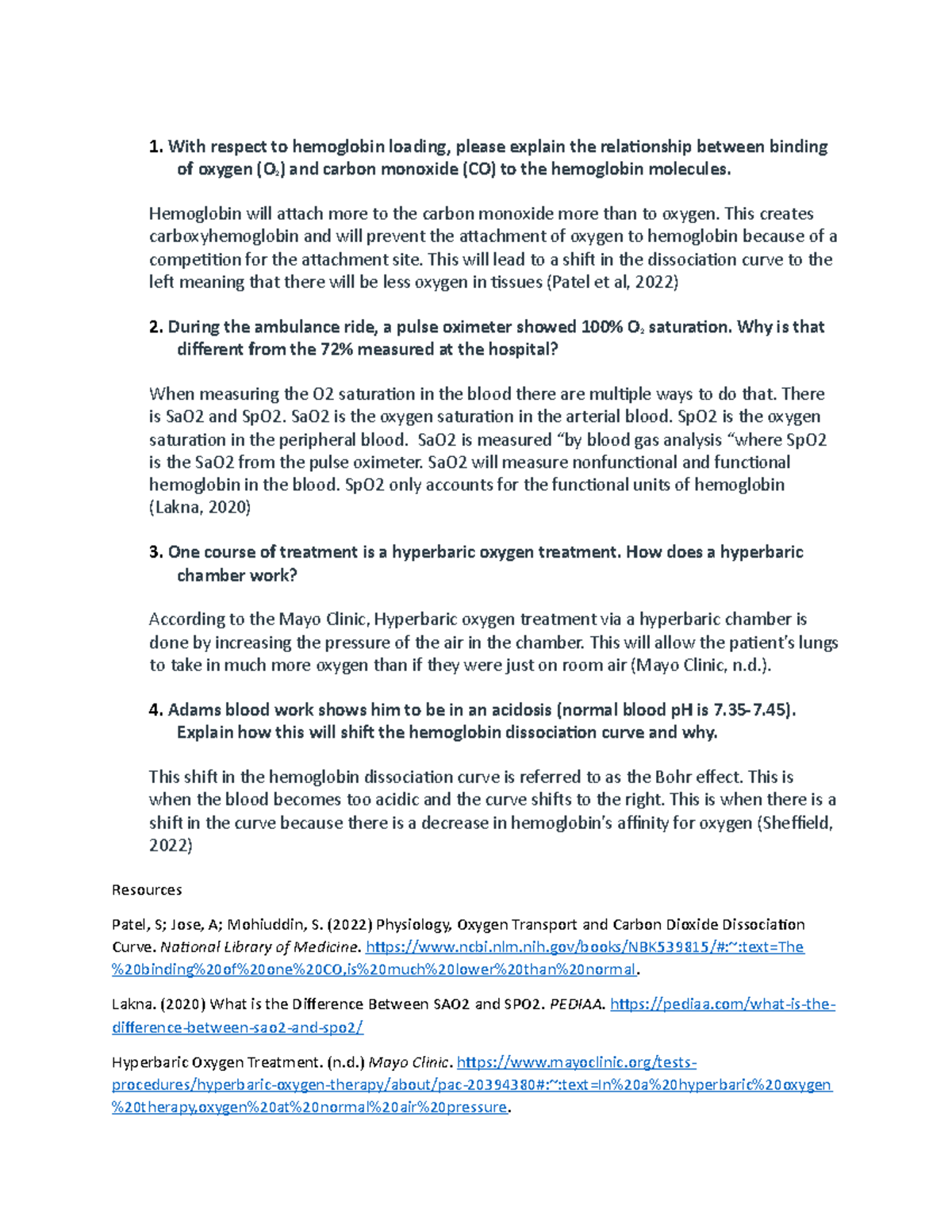 B beckman week 7 case study - With respect to hemoglobin loading, please explain the ...