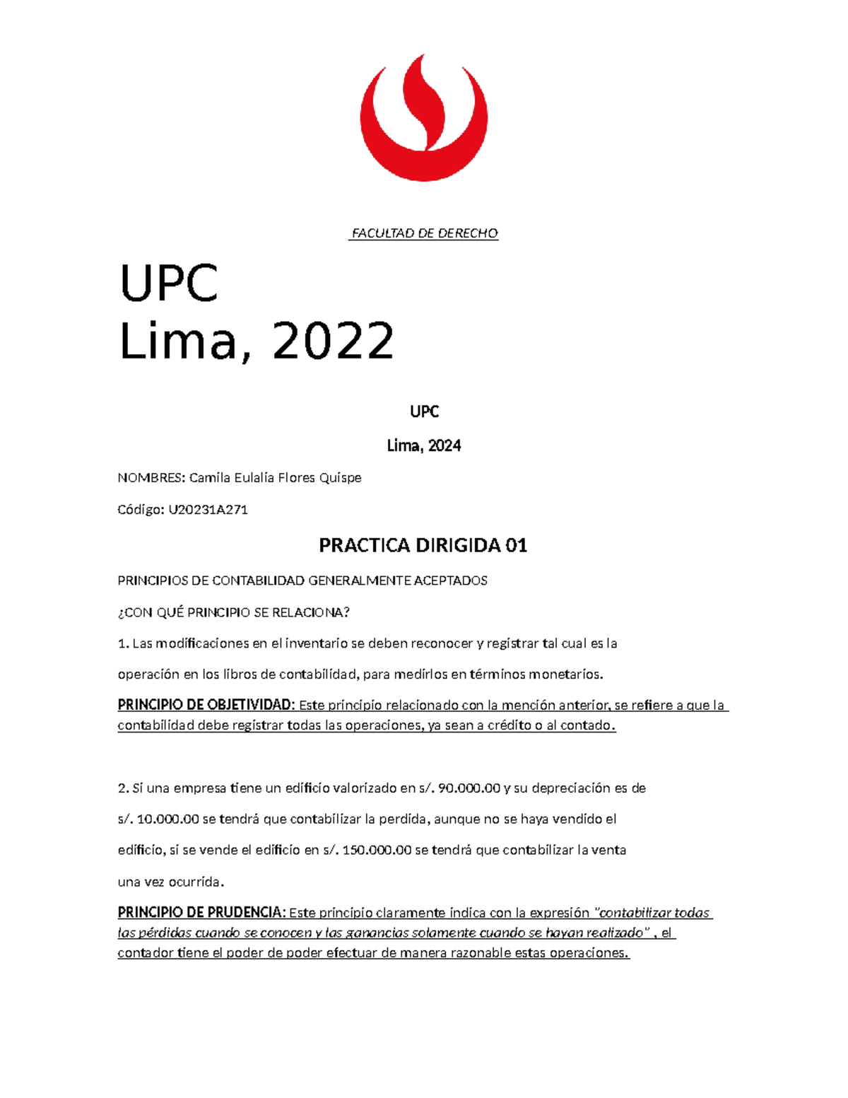Practica Dirigida 01 - FACULTAD DE DERECHO UPC Lima, 2022 UPC Lima ...