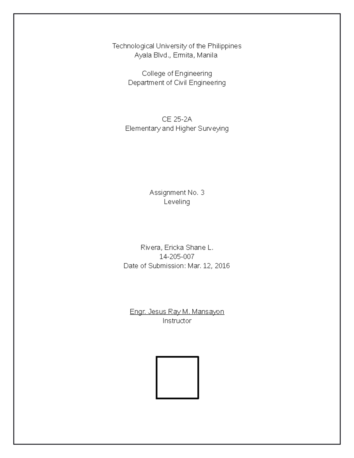 2B Rivera A3 2015 2016 1 - Technological University of the Philippines ...