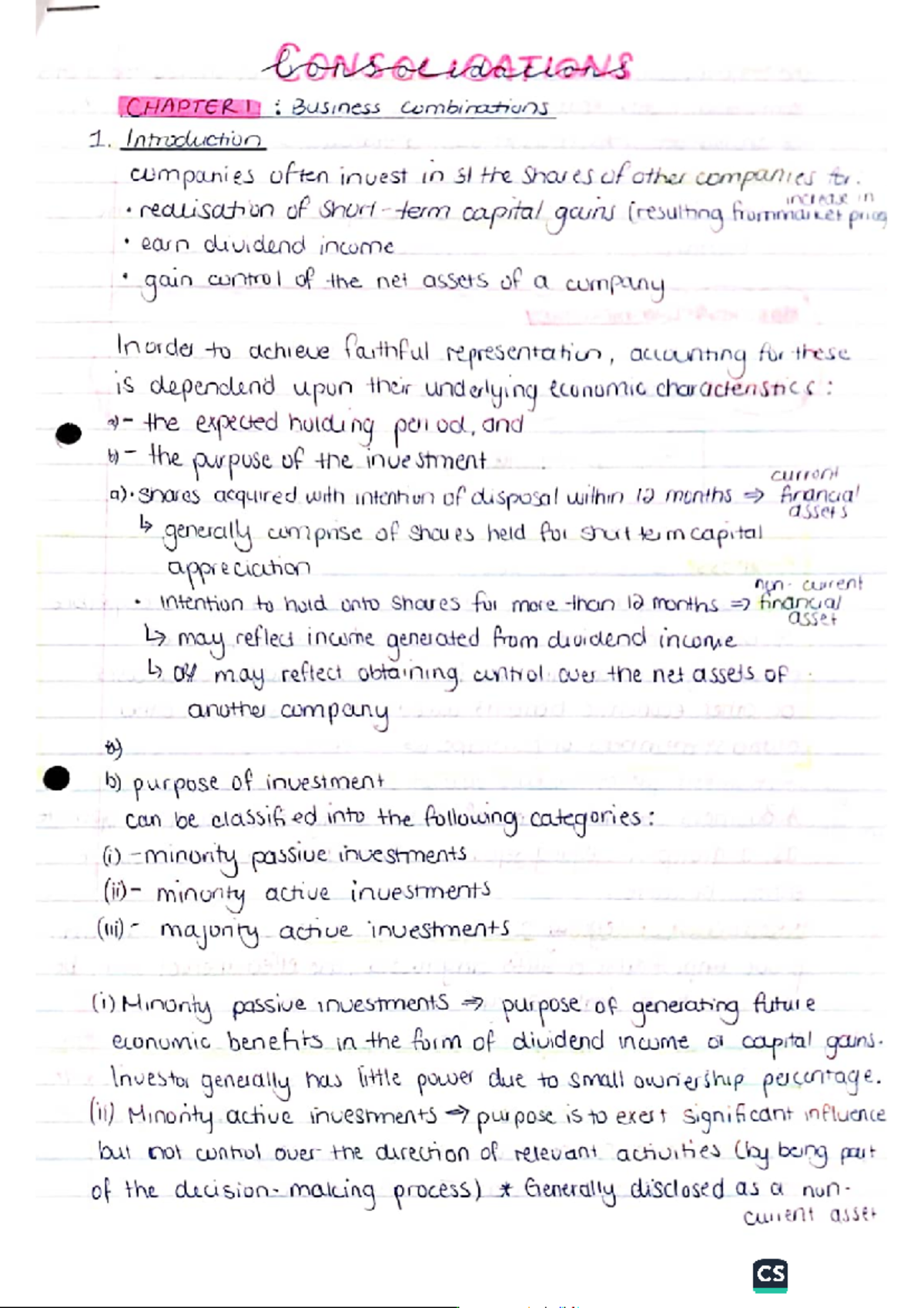 Consolidations chapter 1 - FAC1503 - Studocu