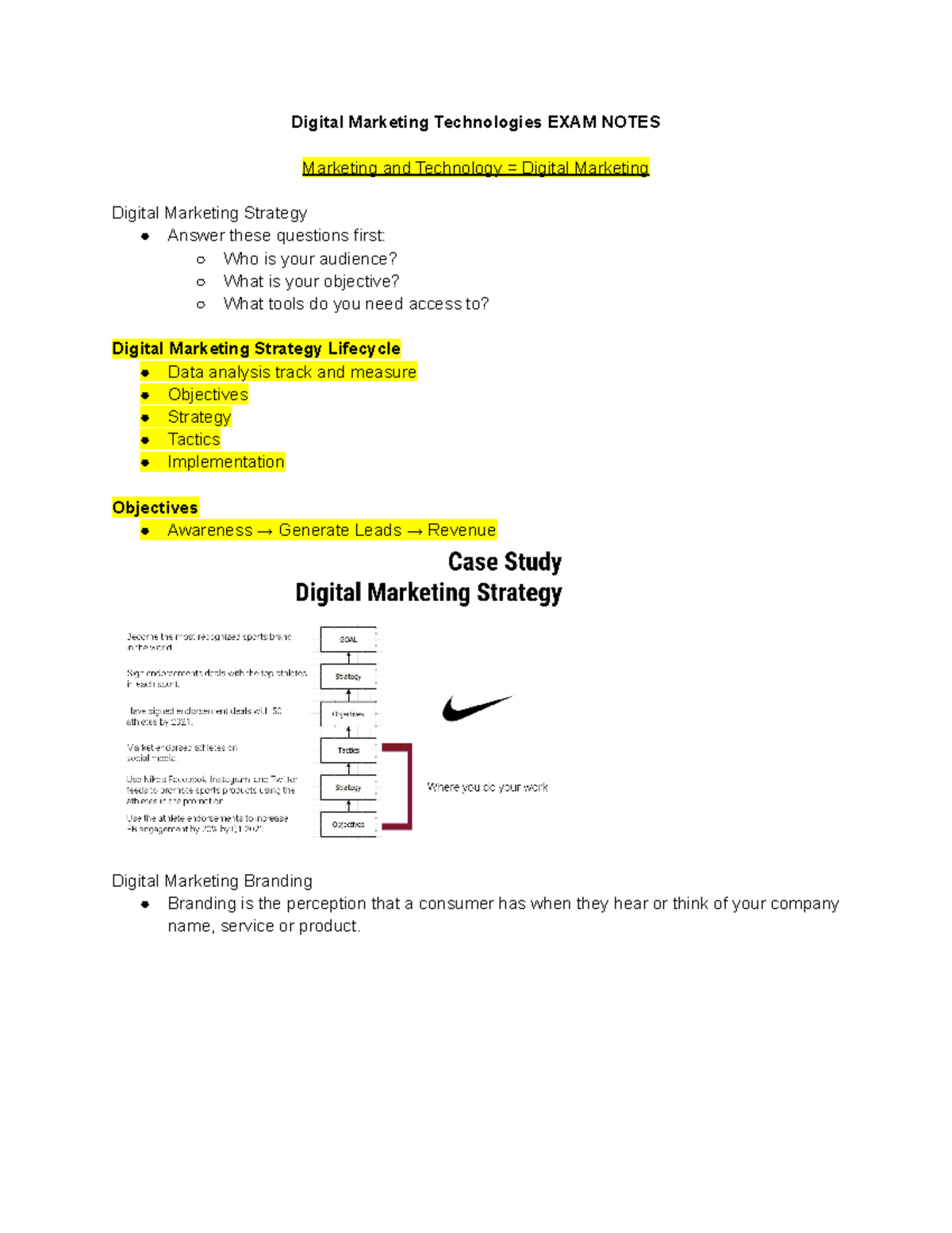 EXAM Notes- Digital Marketing technologies (all topics) - Digital ...
