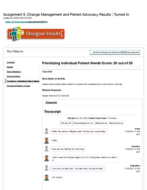 Med Scenario #4 - Carl Shapiro - Lippencott v Sim - RNSG 2560 - Studocu