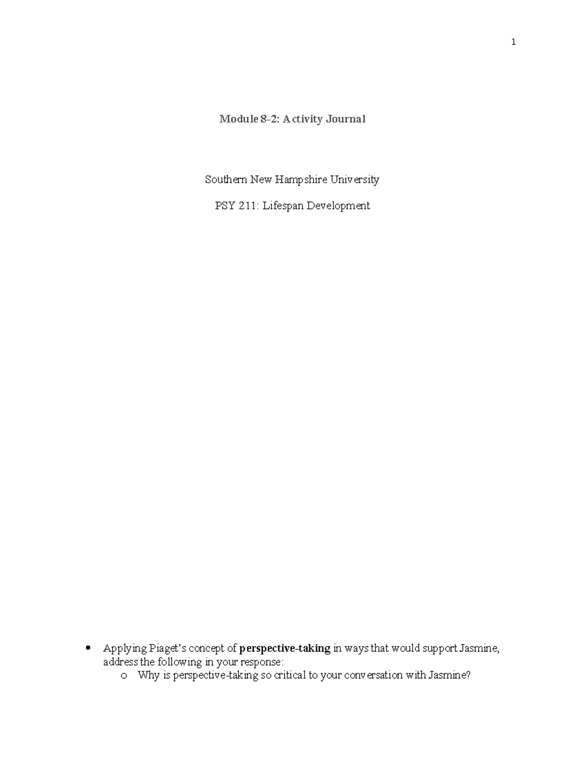 8-2 Activity Journal - assignment - 1 Module 8-2: Activity Journal ...