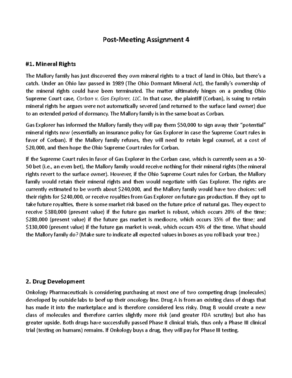 Post Assignment 4 - sample study material - Post-Meeting Assignment 4 ...