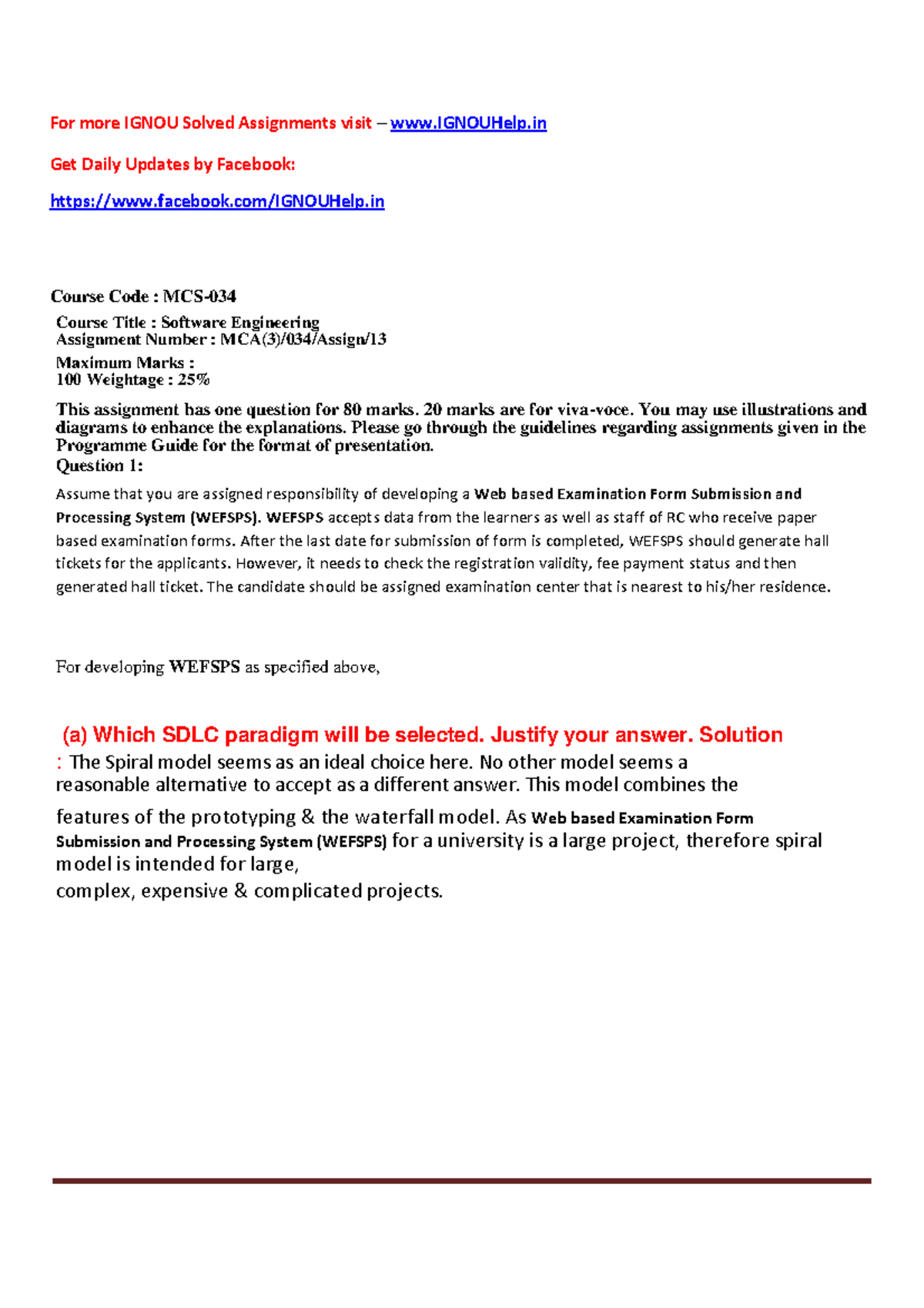 MCS-034 Solved Assignments - For more IGNOU Solved Assignments visit – IGNOUHelp Get Daily ...