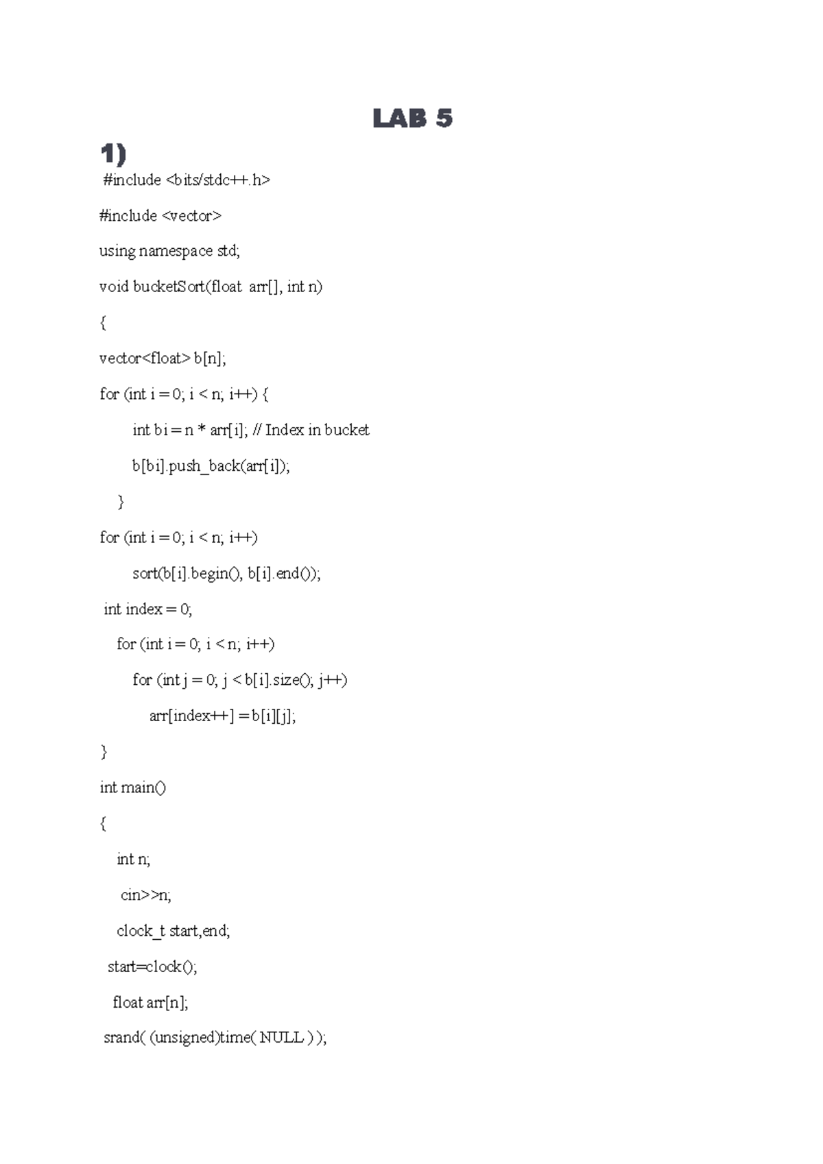 191b122 Program LAB 5 - LAB 5 1 ) #include #include using namespace std; void - Studocu