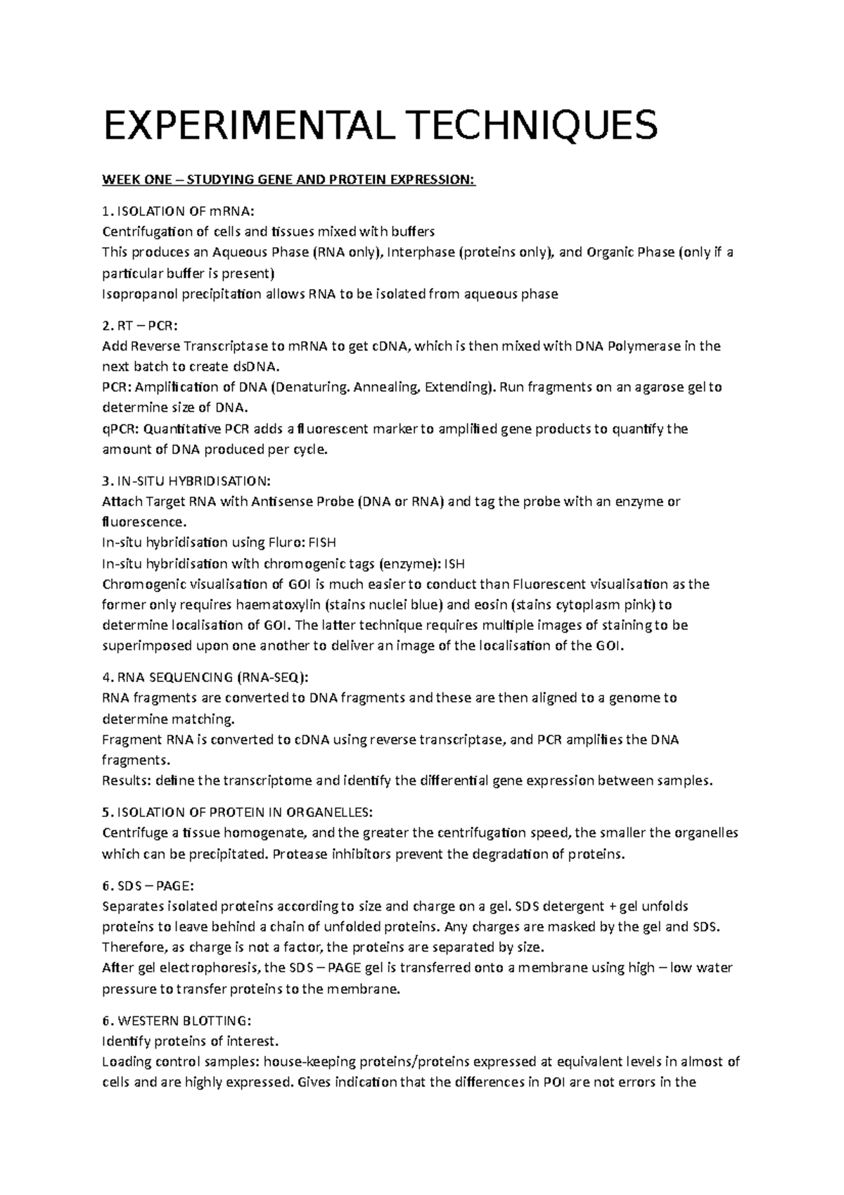 Experimental Techniques - EXPERIMENTAL TECHNIQUES WEEK ONE – STUDYING ...