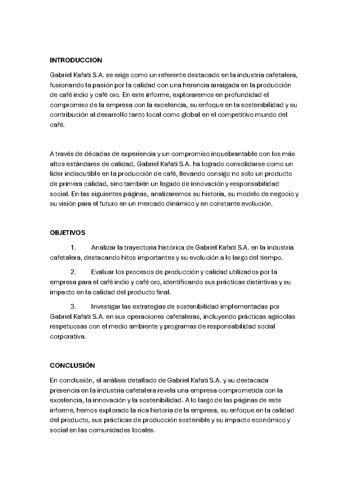 Gabriel Kafati Empresa - INTRODUCCION Gabriel Kafati S. se erige como ...