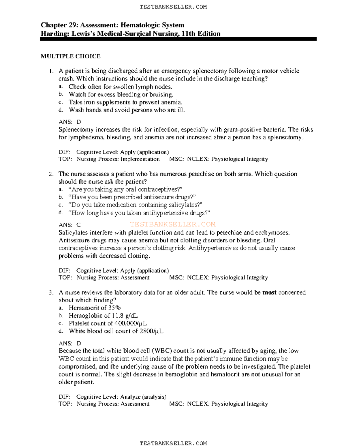 9780323551496 TEST BANK 29 - TESTBANKSELLER Chapter 29: Assessment ...
