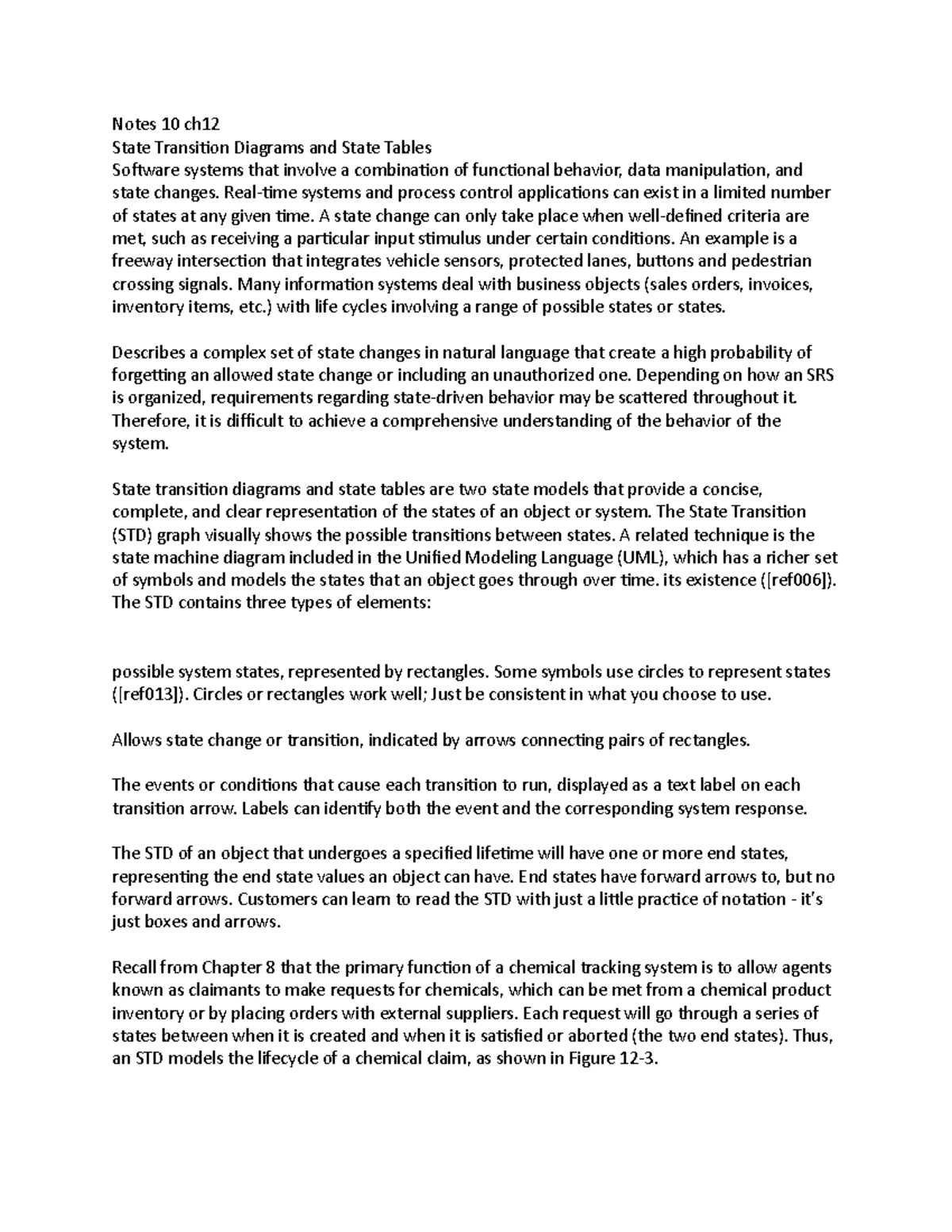 Notes 10 ch12 - Notes 10 ch State Transition Diagrams and State Tables ...