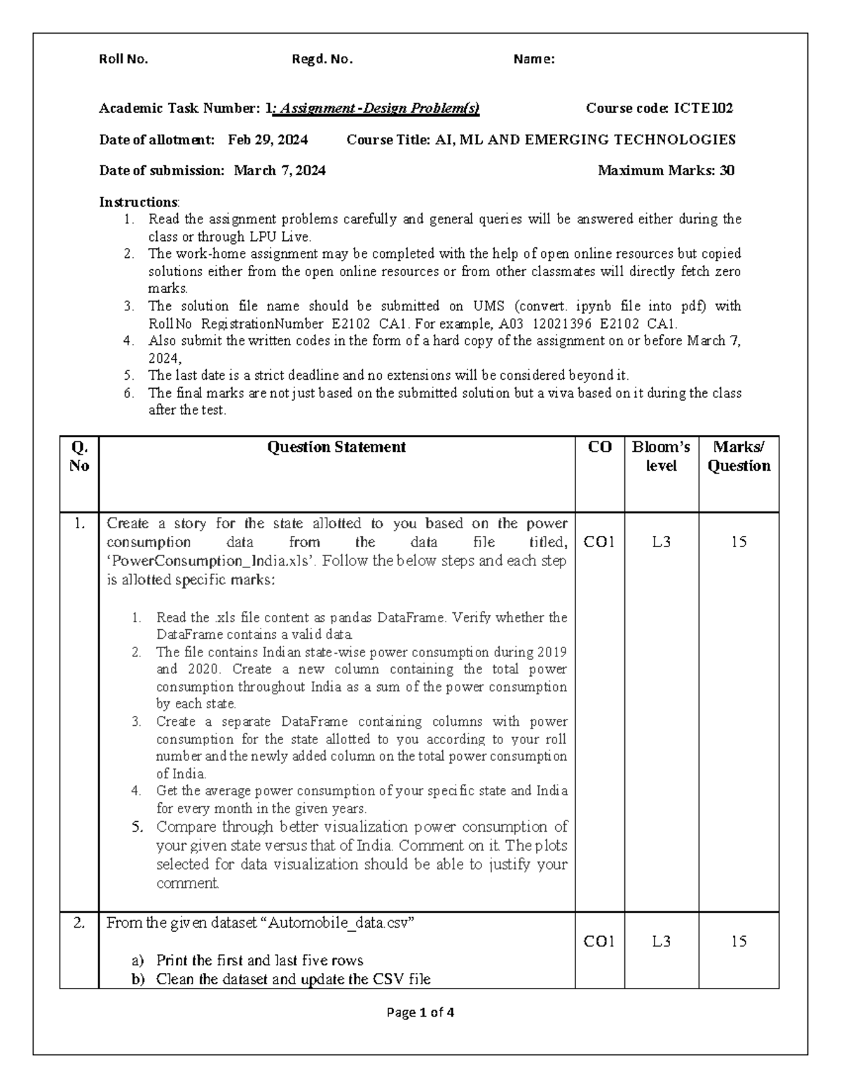 A1354512403 21507 29 2024 CA1ICTE102E231237 - Academic Task Number: 1 ...