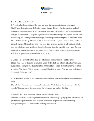 SCI 214 Mod 2 Project Proposal Cimeot - SCI 214 Module Two Project ...