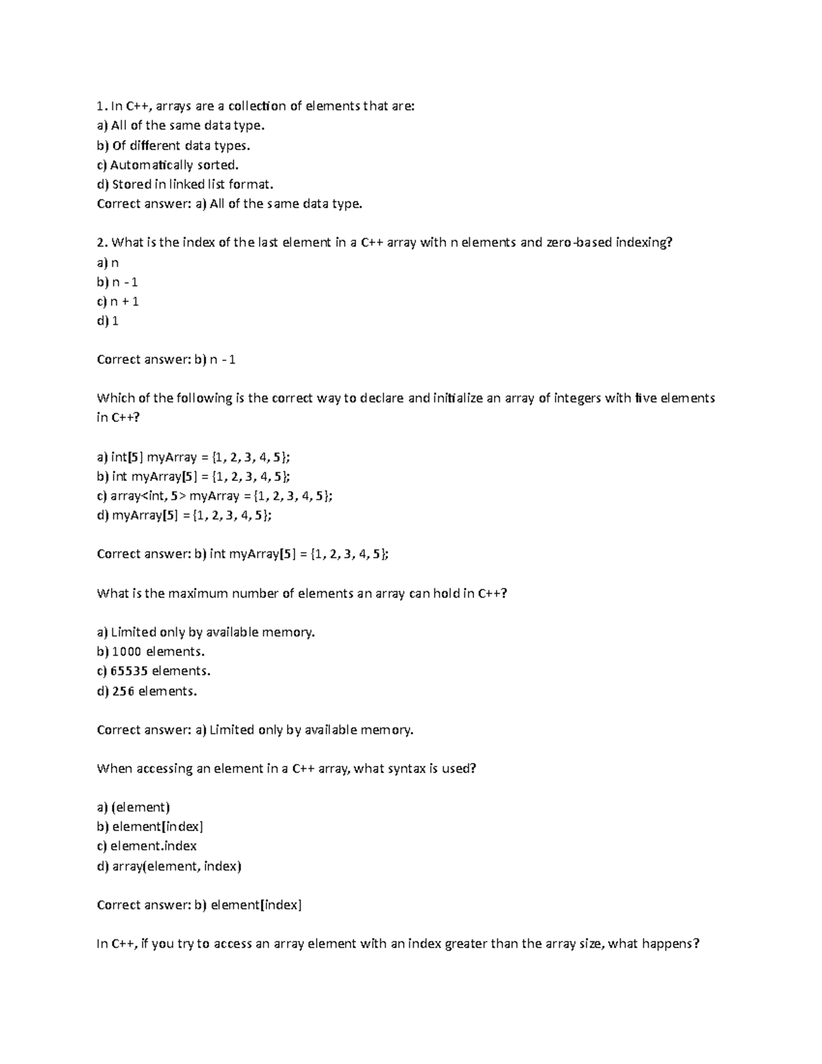 OOPS Mcq Questions st2 In C Arrays Are A Collection Of Elements oops-mcq-questions-st2-in-c-arrays-are-a-collection-of-elements