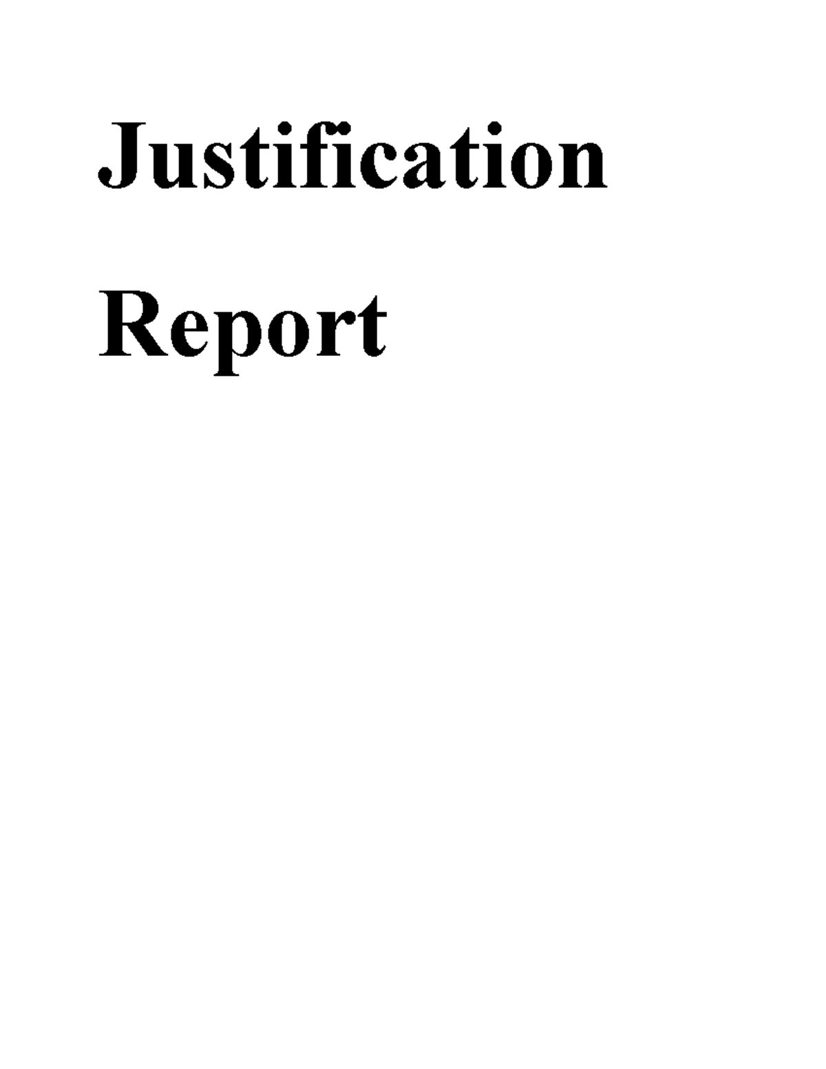 Assignment-format - it hnd - Justification Report Table of Contents ...