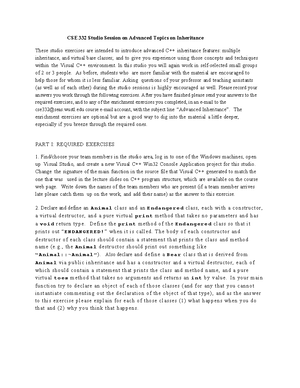 CSE332 2014-2015 Studio Exercises 17 - CSE 332 First Studio Session on Copy Control These studio ...