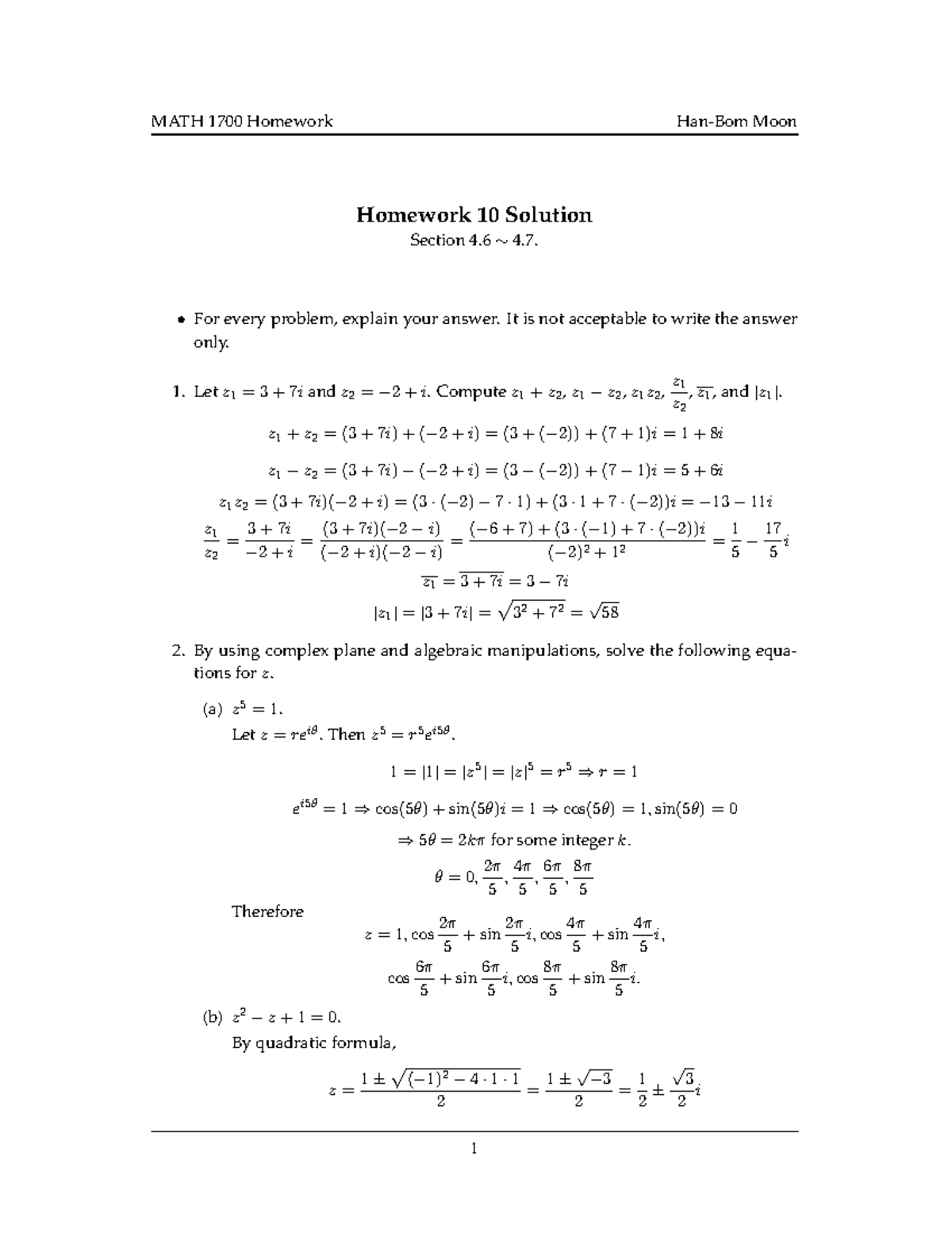 Homework 10 sol-1 - Homework 10 Solution Section 4∼4. For every problem ...