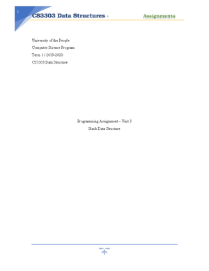 CS 3303 - UoPeople - Data Structures (proctored course) - Studocu