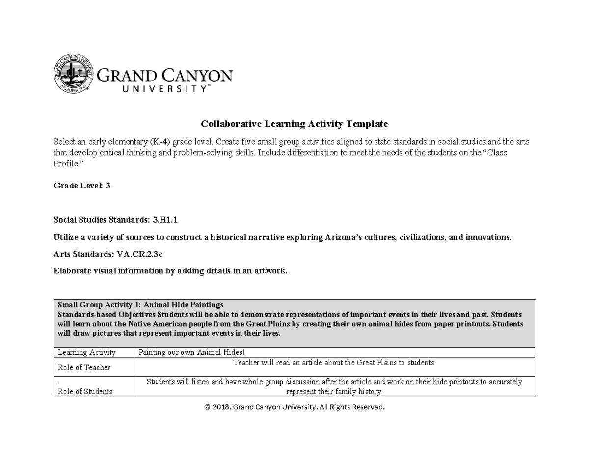 ELM 351 D T5 Collaborative Learning Activity Template - Collaborative ...