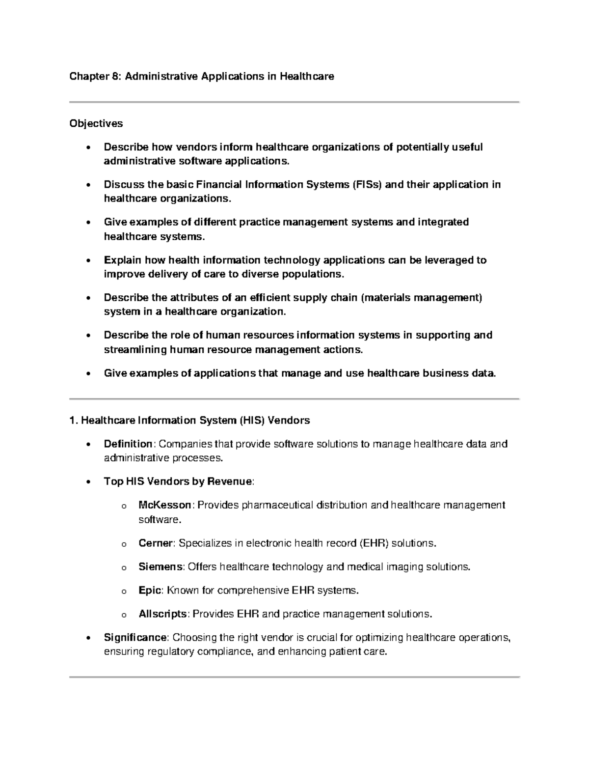 HI Chapter 8 ppt Fill - health informatics summary notes - Chapter 8 ...