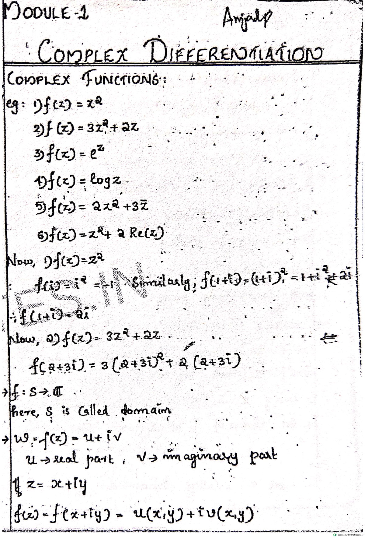 Module 1Complex Differentiation - Partial Differential Equations And ...