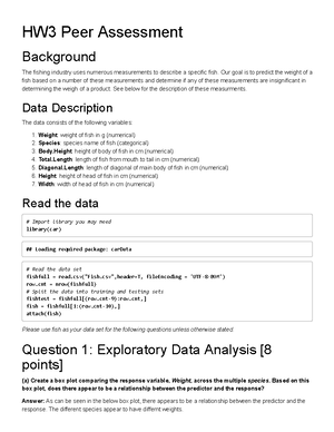 6414 HW4 SU23 solutions - Homework 4 Peer Assessment Solutions ISYE 6414 Instructor Background ...