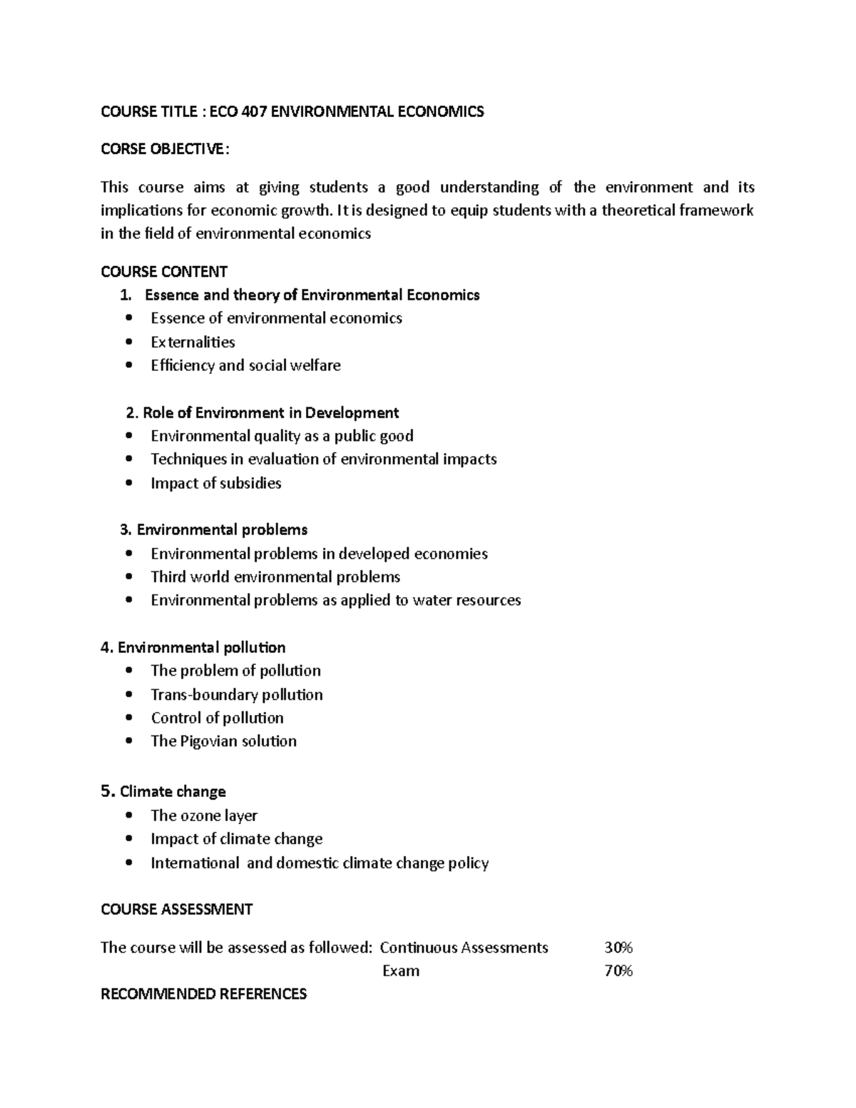 ECO407 Course Outline AND Introduction-1 - COURSE TITLE : ECO 407 ...