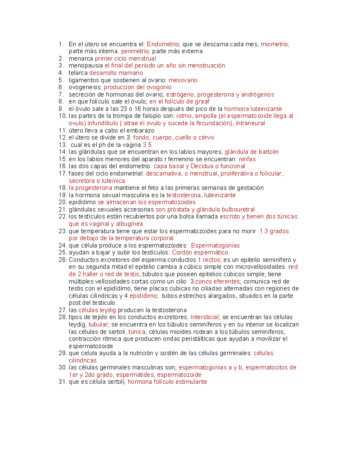 En el útero se encuentra el - perimetrio; parte más externa menarca ...