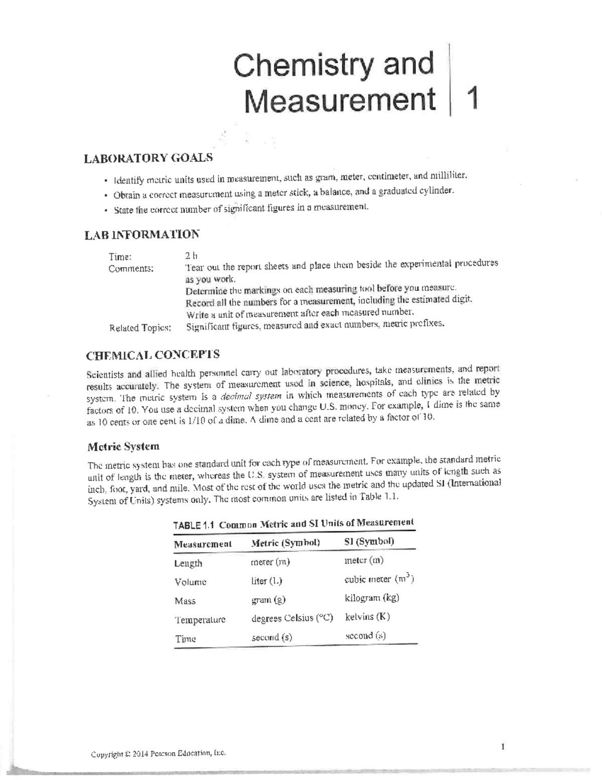 LAB #1 - CHEMISTRY 101- CHEM101 - Studocu