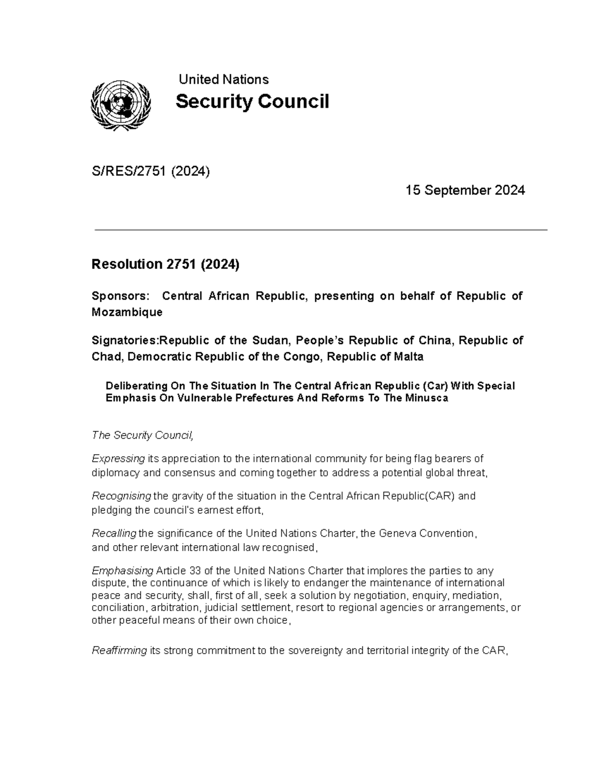 Reso JU - ....................... - United Nations Security Council S ...